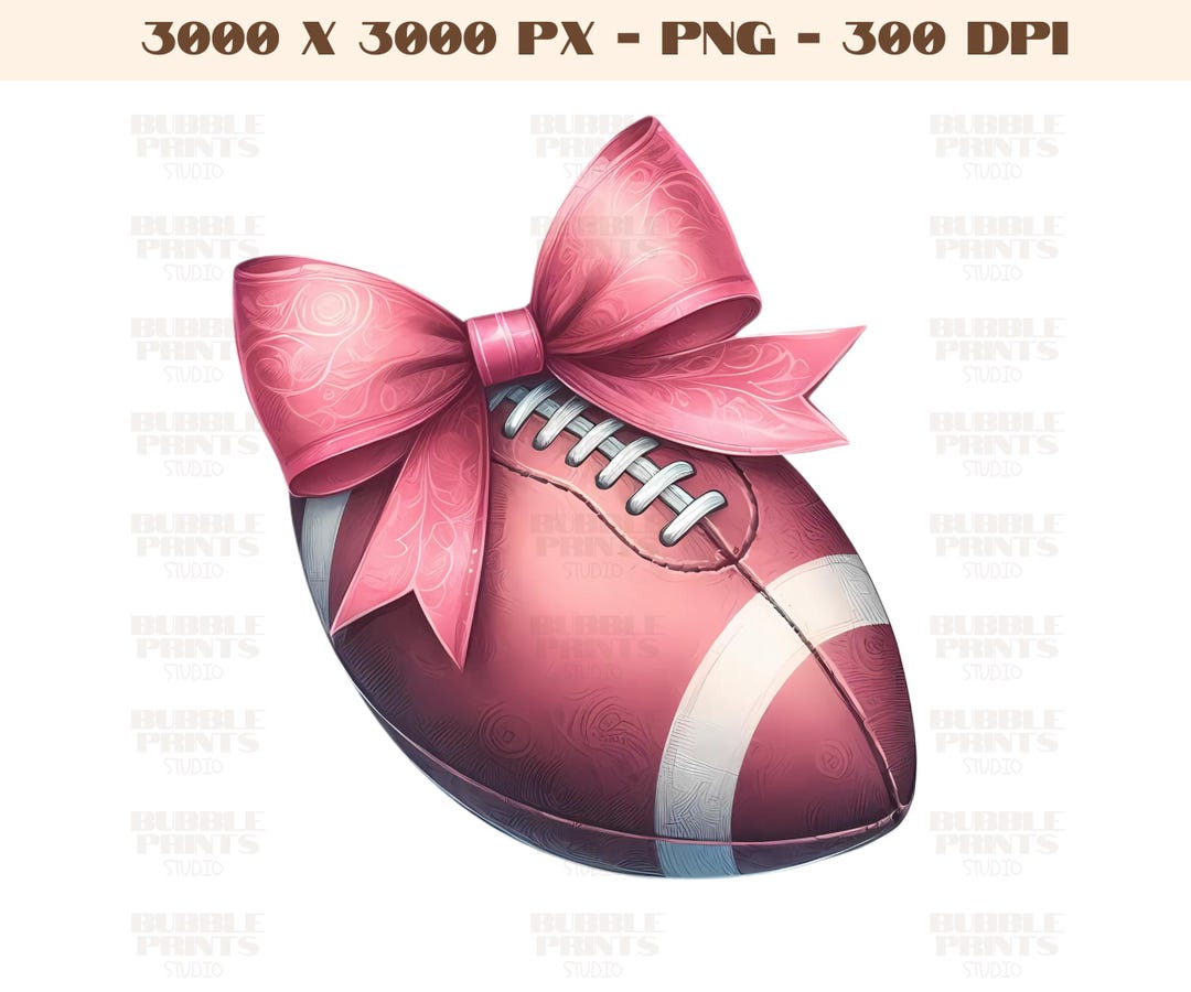 Pink Coquette Football Png, Football Mom, Girly Cute Png, Game Day,fall ...