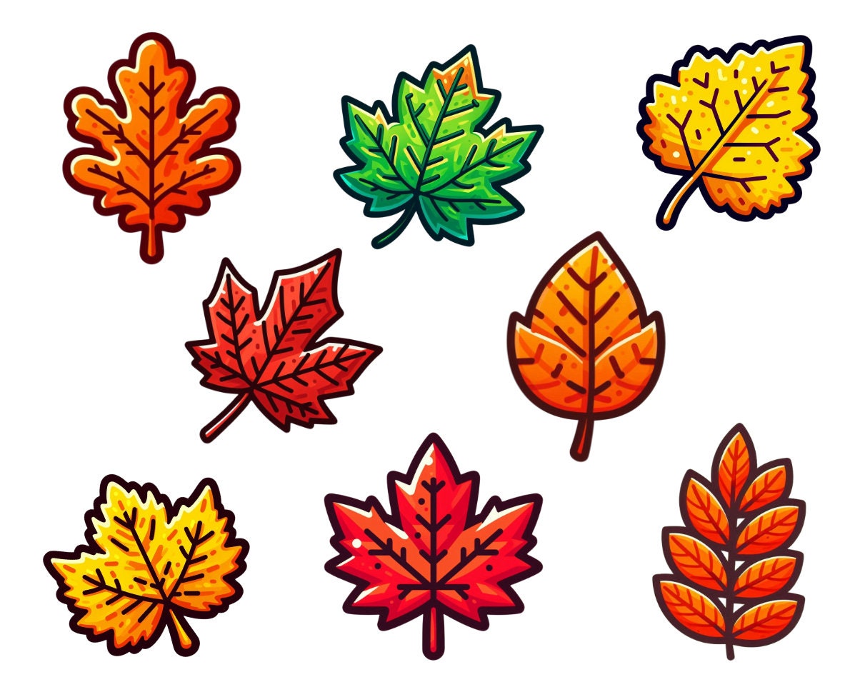 Fall Leaves Clipart | Fall Leaves Clipart Set |fall Leaf PNG Bundle ...