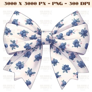 Lucious Blueberry Bow PNG, Blueberry Ribbon Digital Download, Clipart ...