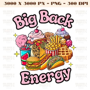 Big Back Energy Png, Funny Trending Png, Trendy Png, Big Back Activity ...