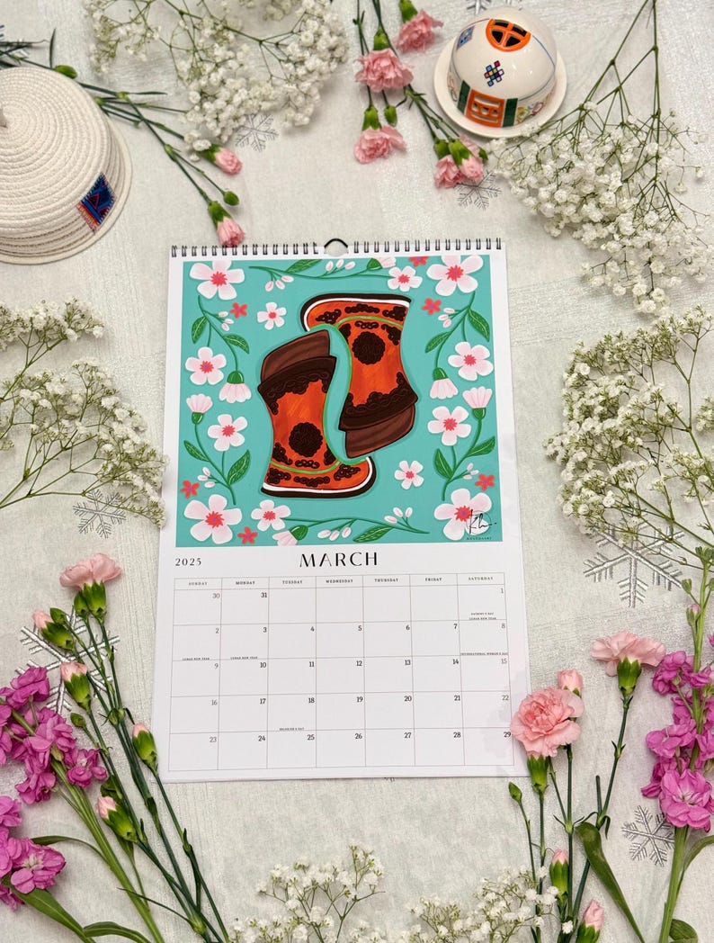 2025 Wall Calendar Mongolia Illustration Wall Calendar Illustrated 12 ...