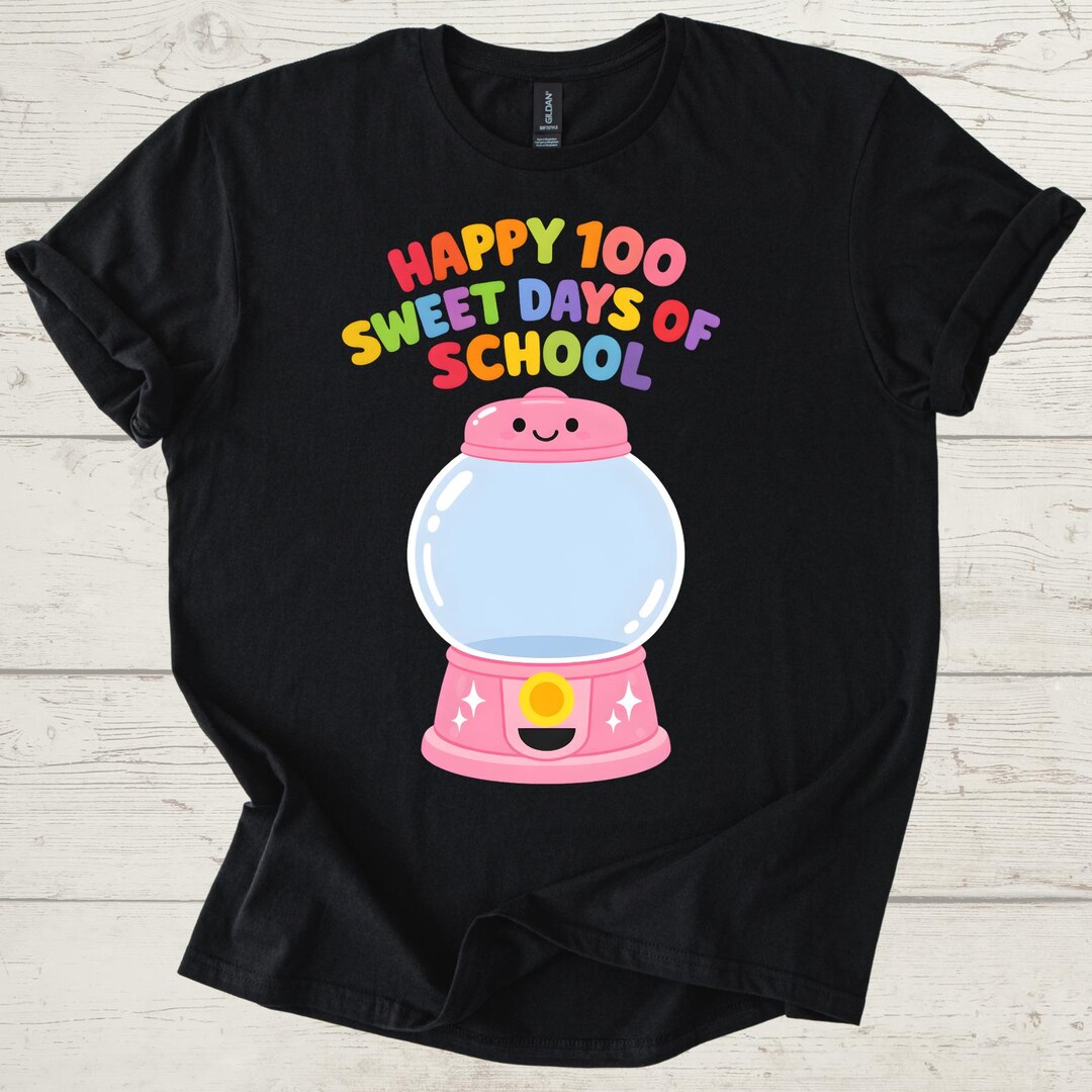 100 Days of School Gumball Machine Empty DIY Project Blank T-shirt ...