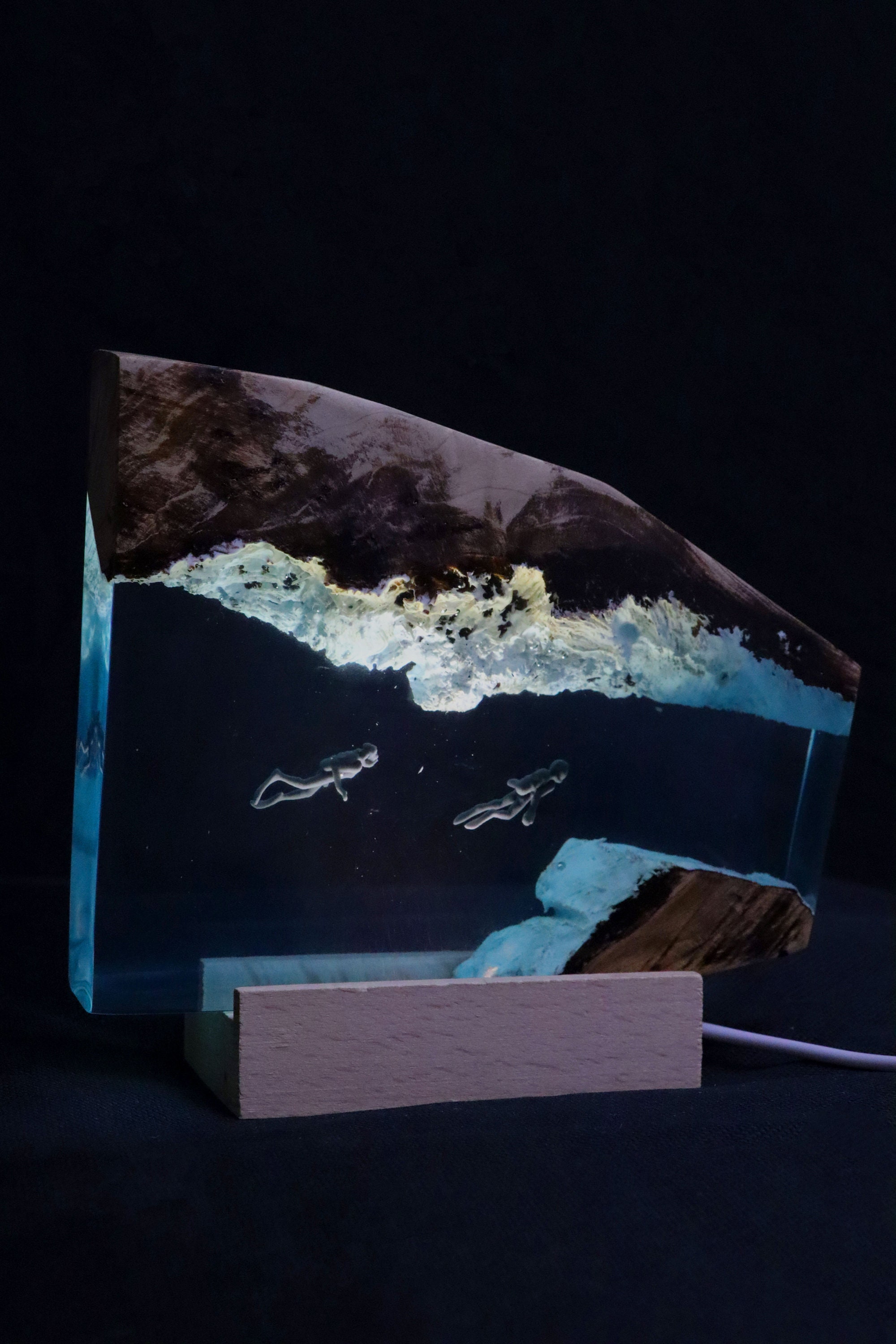 Seabed Scuba Resin Dive Light | Custom Handmade Resin Light | Sea ...