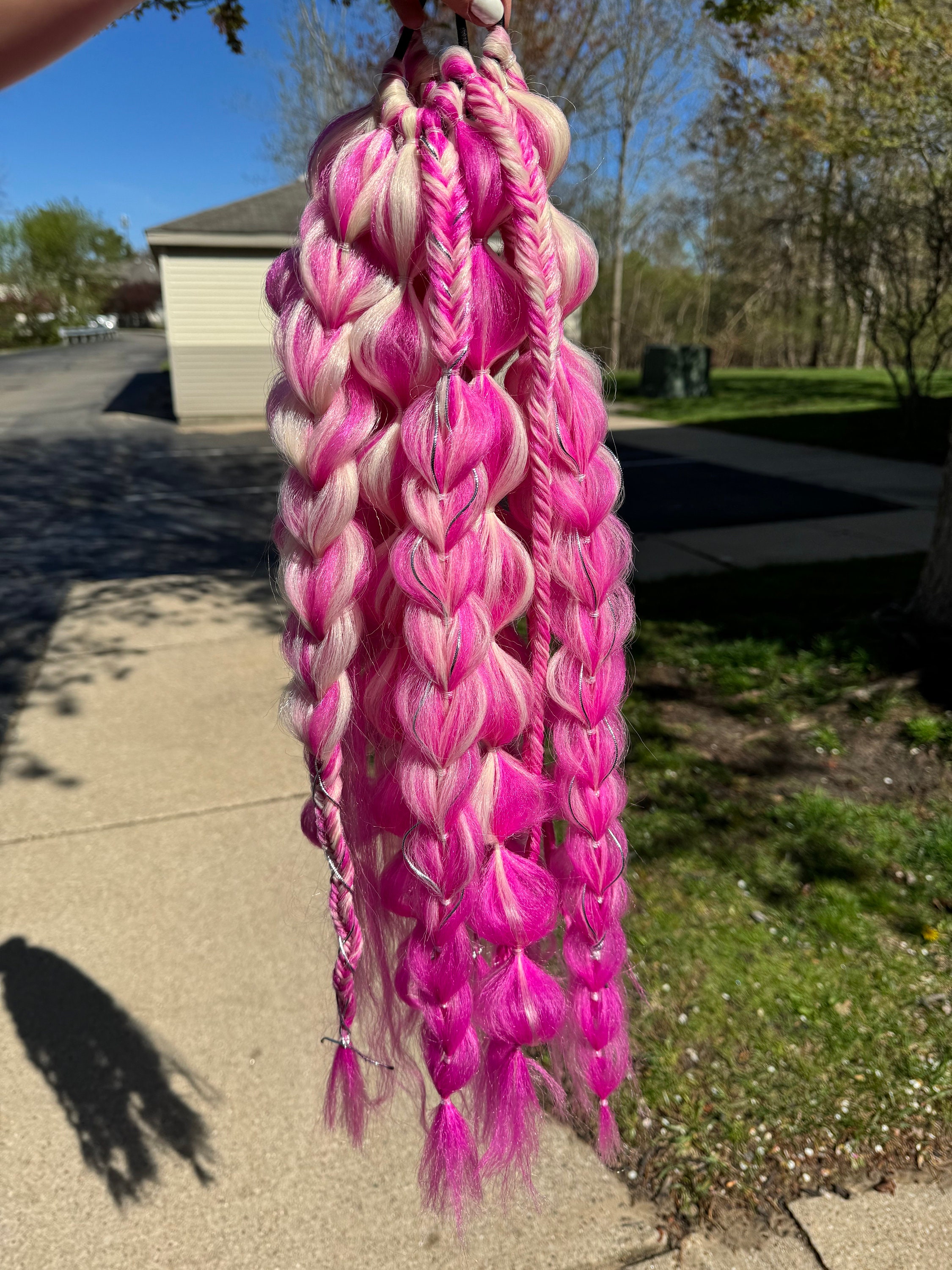 Premade Rave Hair, Rave Braids bubble Braids, Reusable Festival Hair - Etsy