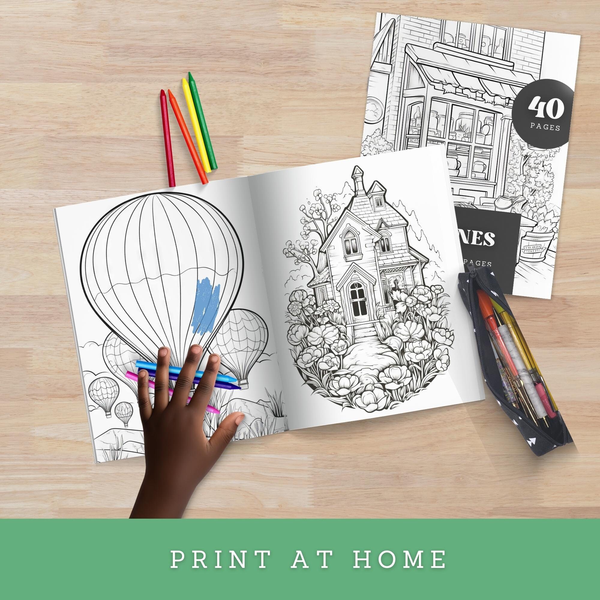 Coloring Book | Minimalist Scenery Coloring Pages | Instant Download ...