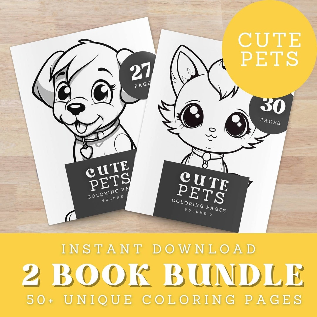 Instant Download | Cute Pets Coloring Pages | for Adults or Kids ...