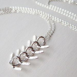 Silver Chain Necklace Silver Fish Bone Chain Pendant - Etsy