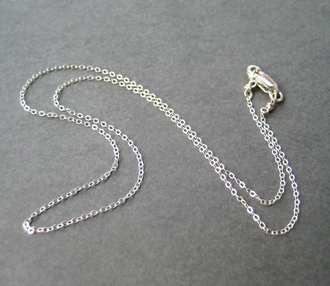 16 Inch Sterling Silver Chain Necklace, Fine Gauge .925 Silver ...