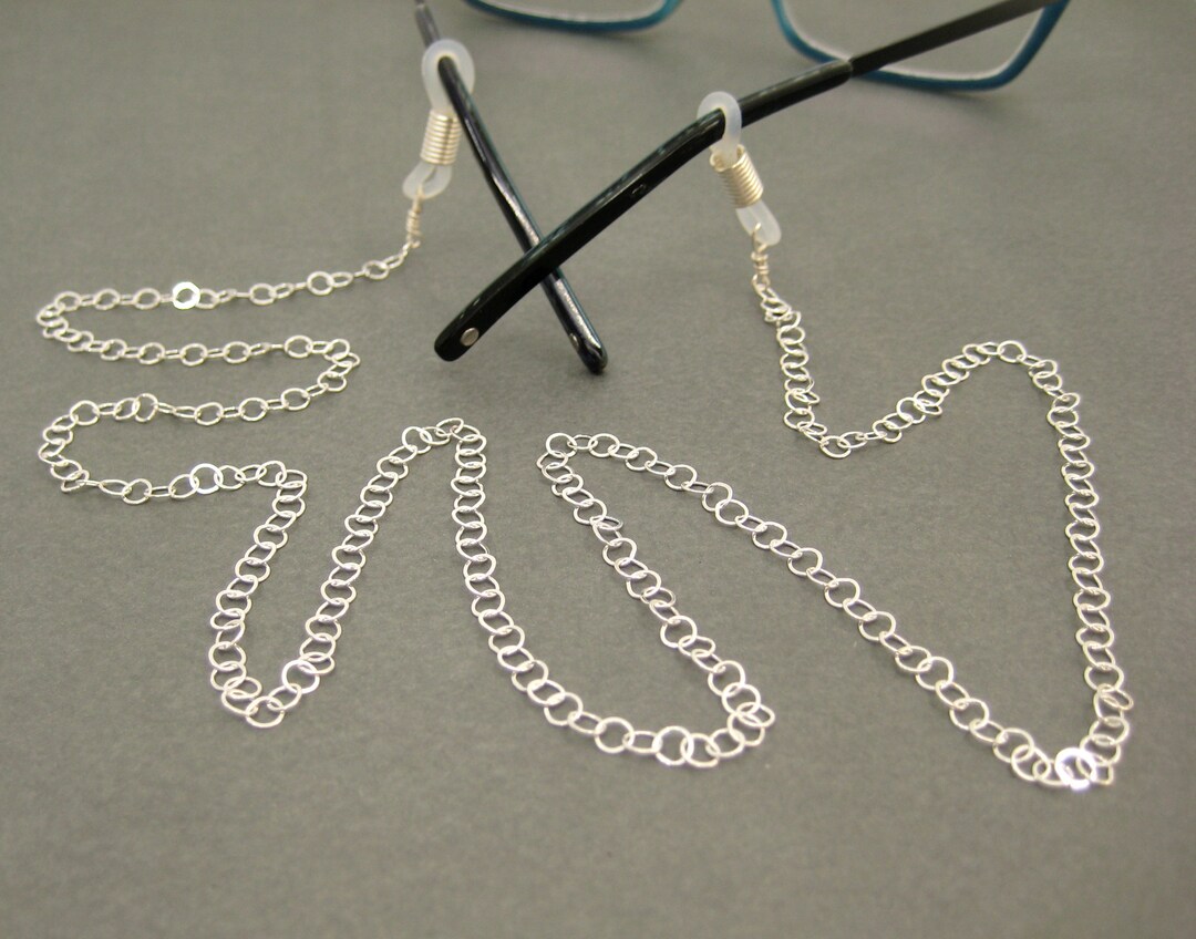 Sterling Silver Eyeglass Chain: Flat Cable Sunglasses Lanyard - Etsy