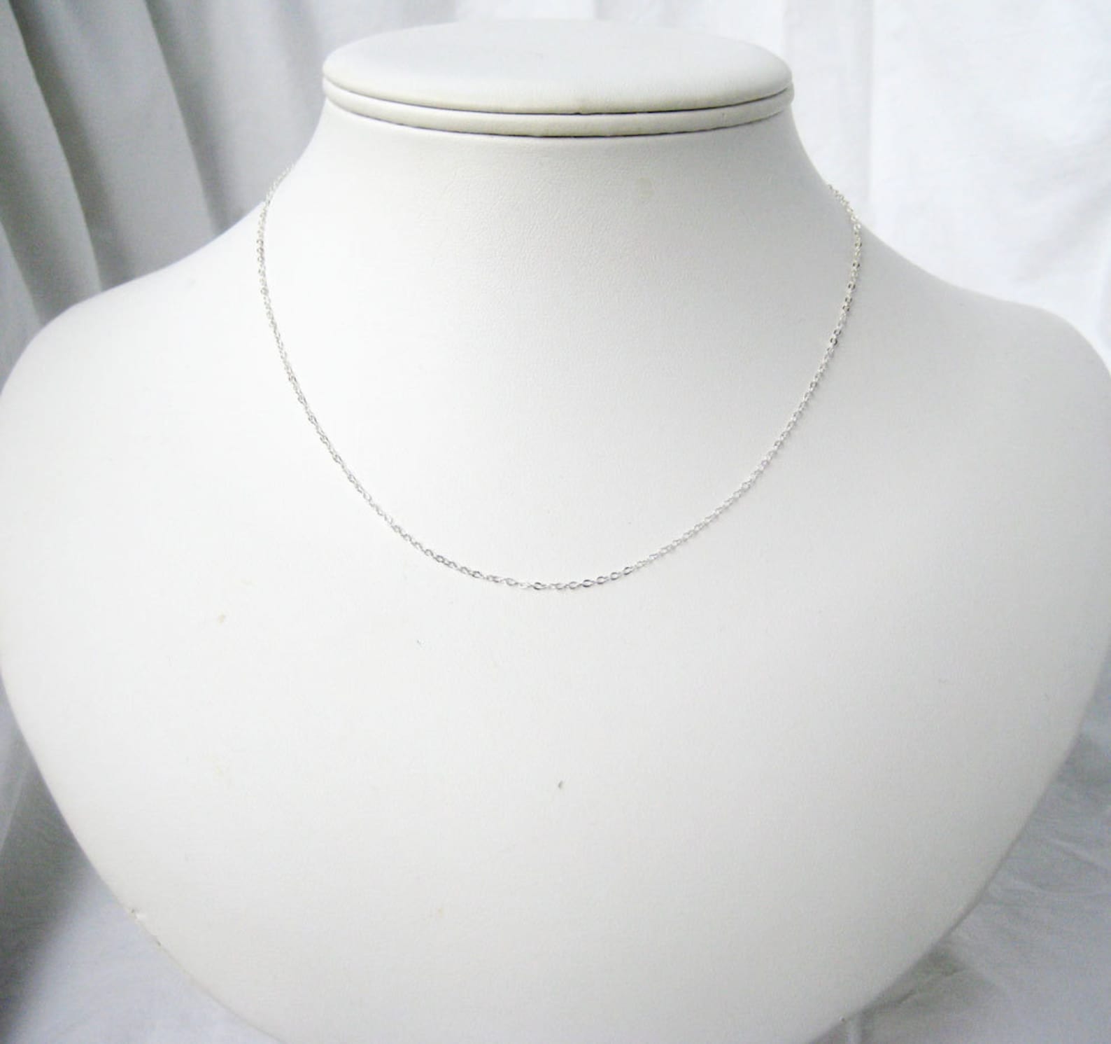 16 Inch Sterling Silver Chain Necklace Fine Gauge .925 | Etsy