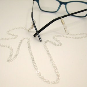 Sterling Silver Eyeglass Chain: Flat Cable Sunglasses Lanyard - Etsy