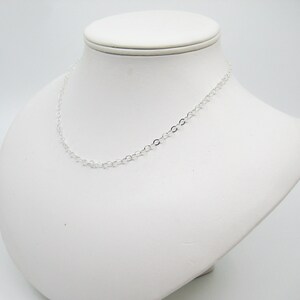 16 Inch Sterling Silver Chain Necklace, 3.6 Mm Flat Cable Chain, Simple ...
