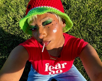 Watermelon Bucket Hat With Beads - Etsy