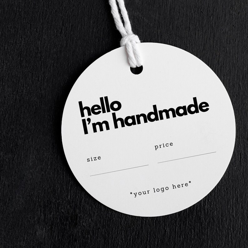 Round Editable Hang Tag Template | Handmade Custom Tag, Washing ...