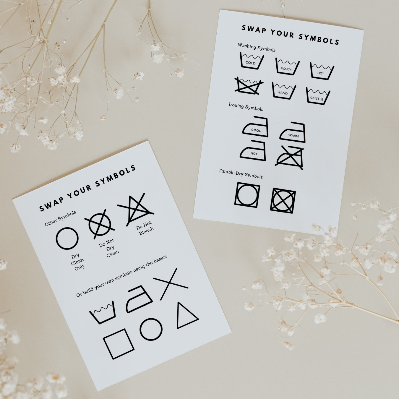 Editable Hang Tag Template Handmade Custom Tag, Washing Instructions ...