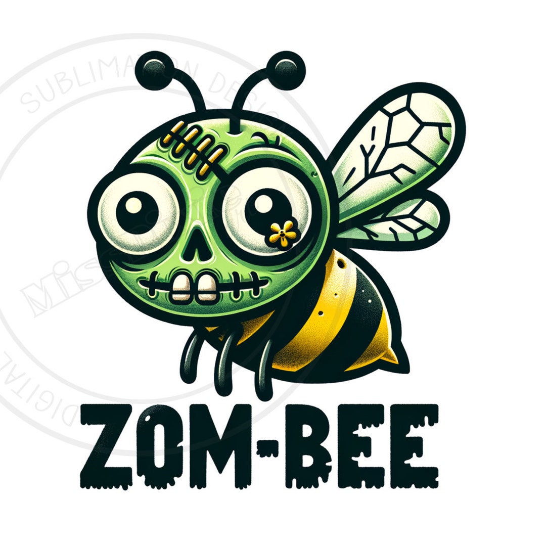 Zom Bee Halloween PNG, Funny Zombie Bee Halloween Clipart, Trendy UVDTF ...