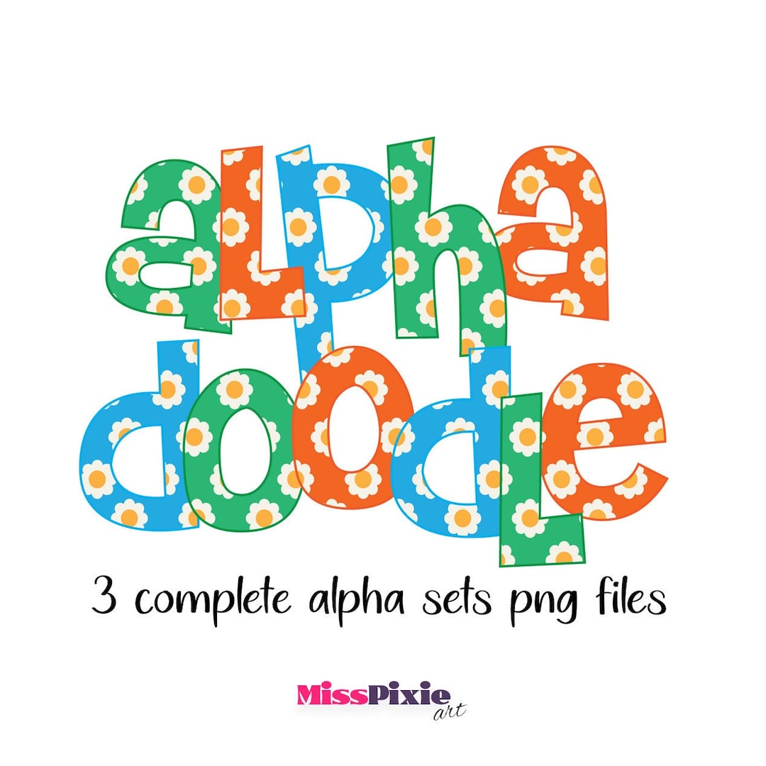 Spring Floral Alphabet Letters PNG Bundle, Daisies Flowers Design, Hand ...