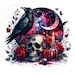 Dark Gothic Raven and Skull Mystical Roses, Moonlit Night Candlelit ...