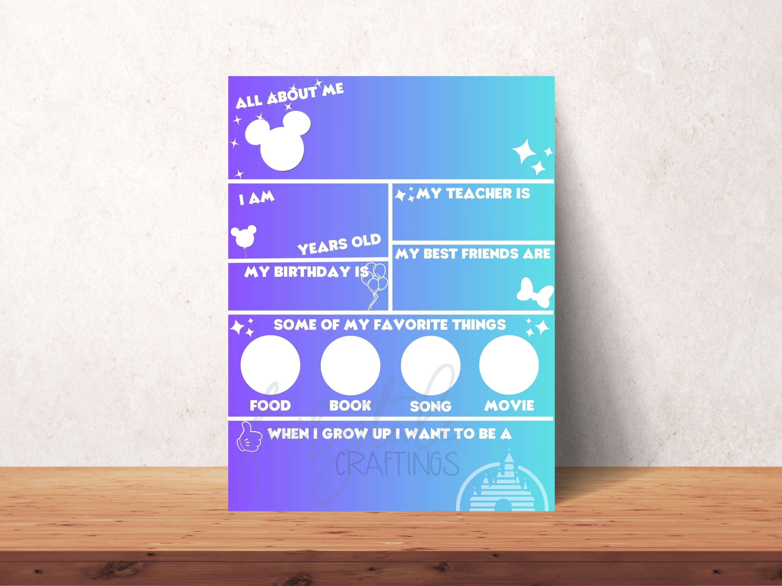 All About Me Magical Castle Classroom Poster - Etsy