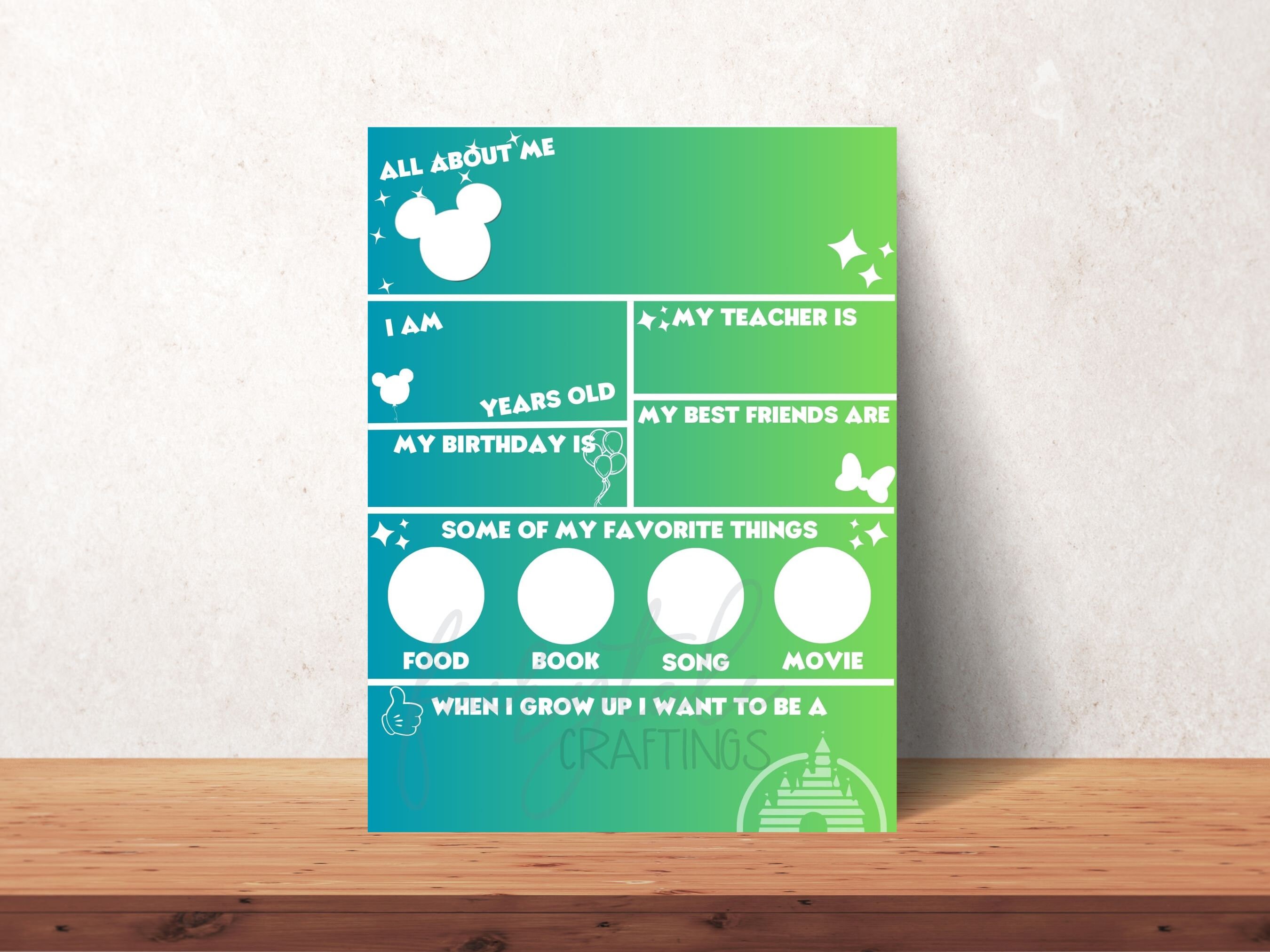 All About Me Magical Castle Classroom Poster - Etsy