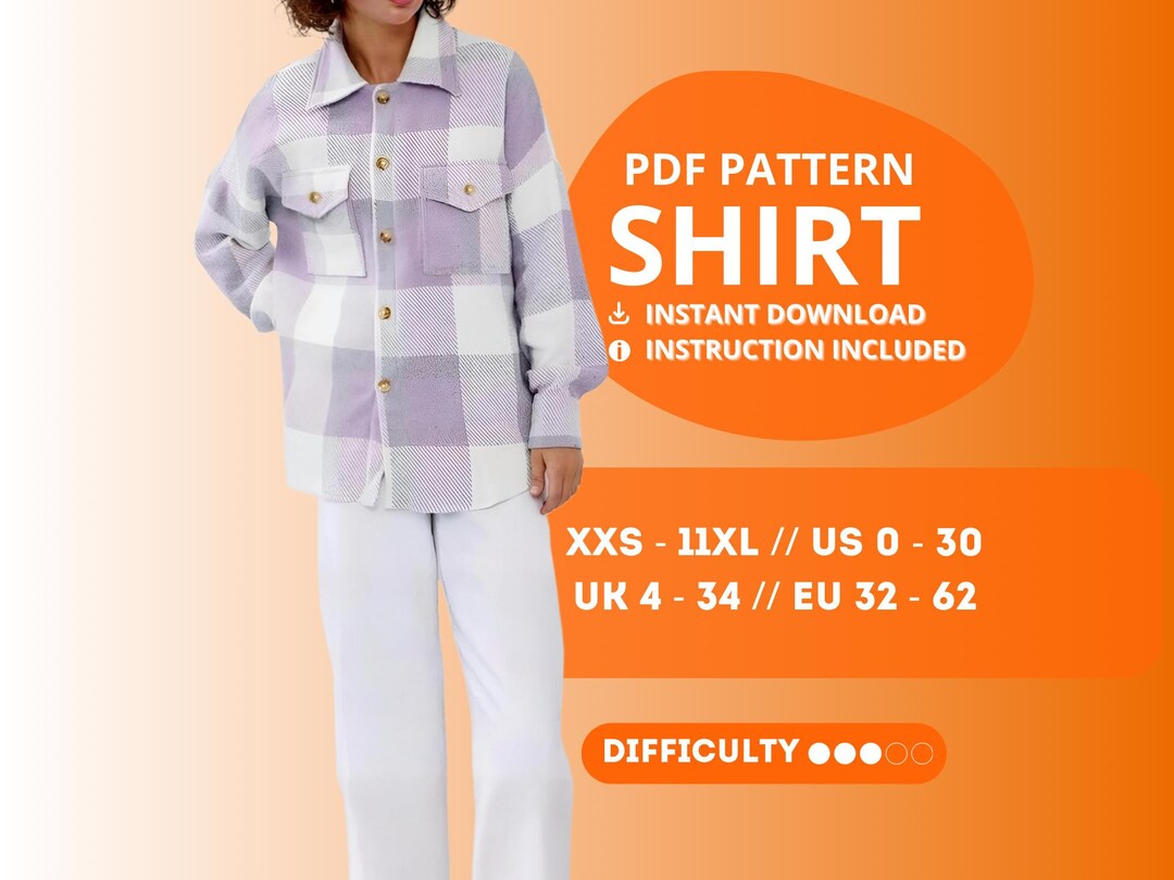 Shacket Sewing Pattern, Wool Shacket Pattern, Shirt Pattern, Oversize ...