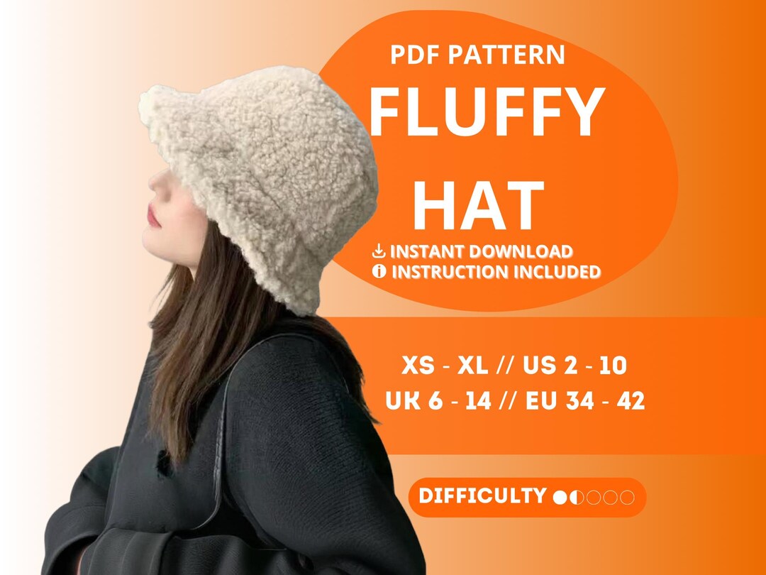 Fluffy Bucket Hat Sewing Pattern, Winter Bucket Hat Pattern, Women ...