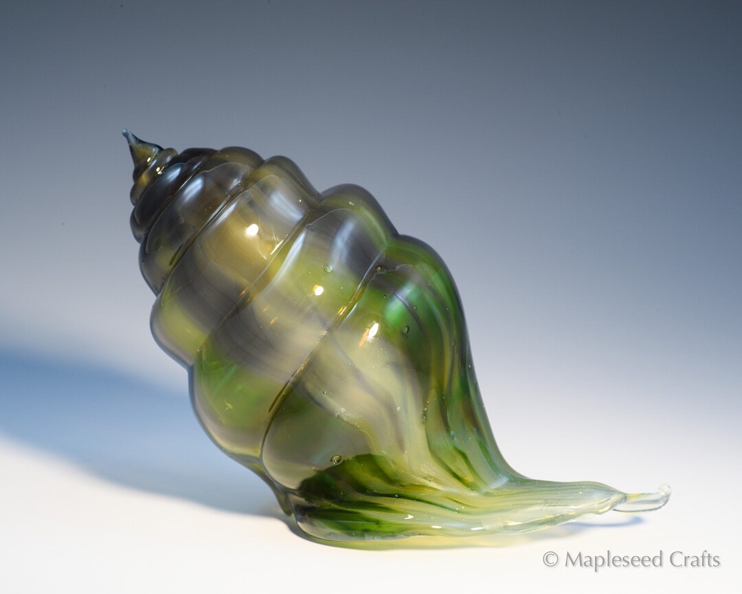 Blown Glass Sea Shell, “sea Snail”, Hand Blown Glass Seashell Sculpture ...