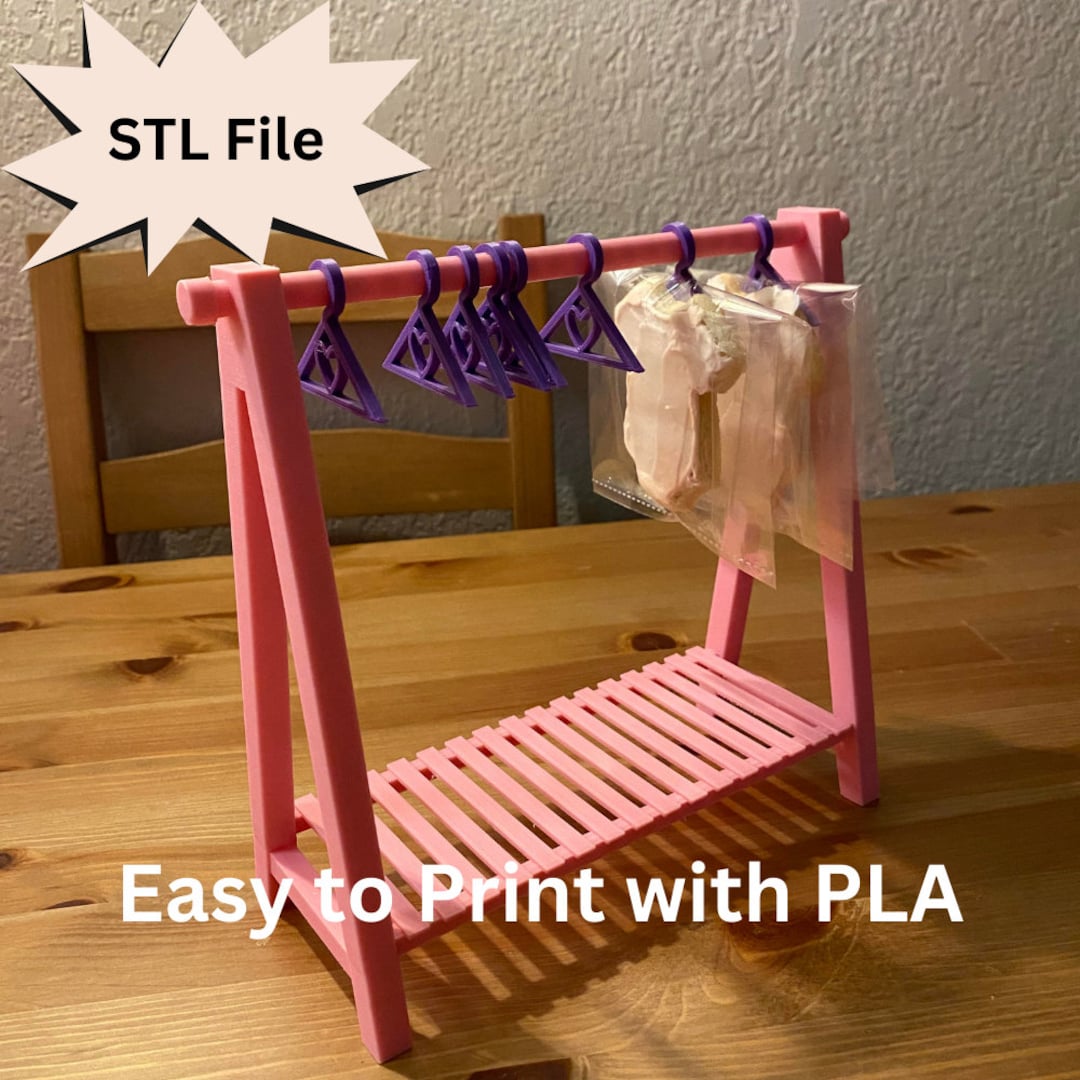 Decorated Cookie Rack STL File for 3D Printing, Mini Clothes Rack ...