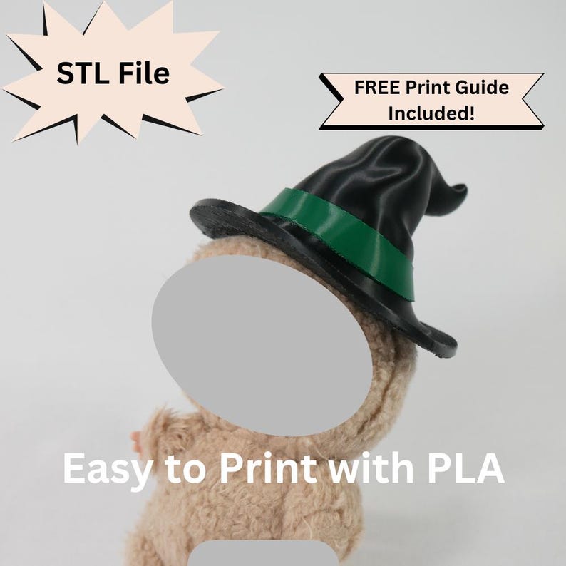 Blind Box Doll Witch Hat STL File for 3D Printing Halloween Accessories ...