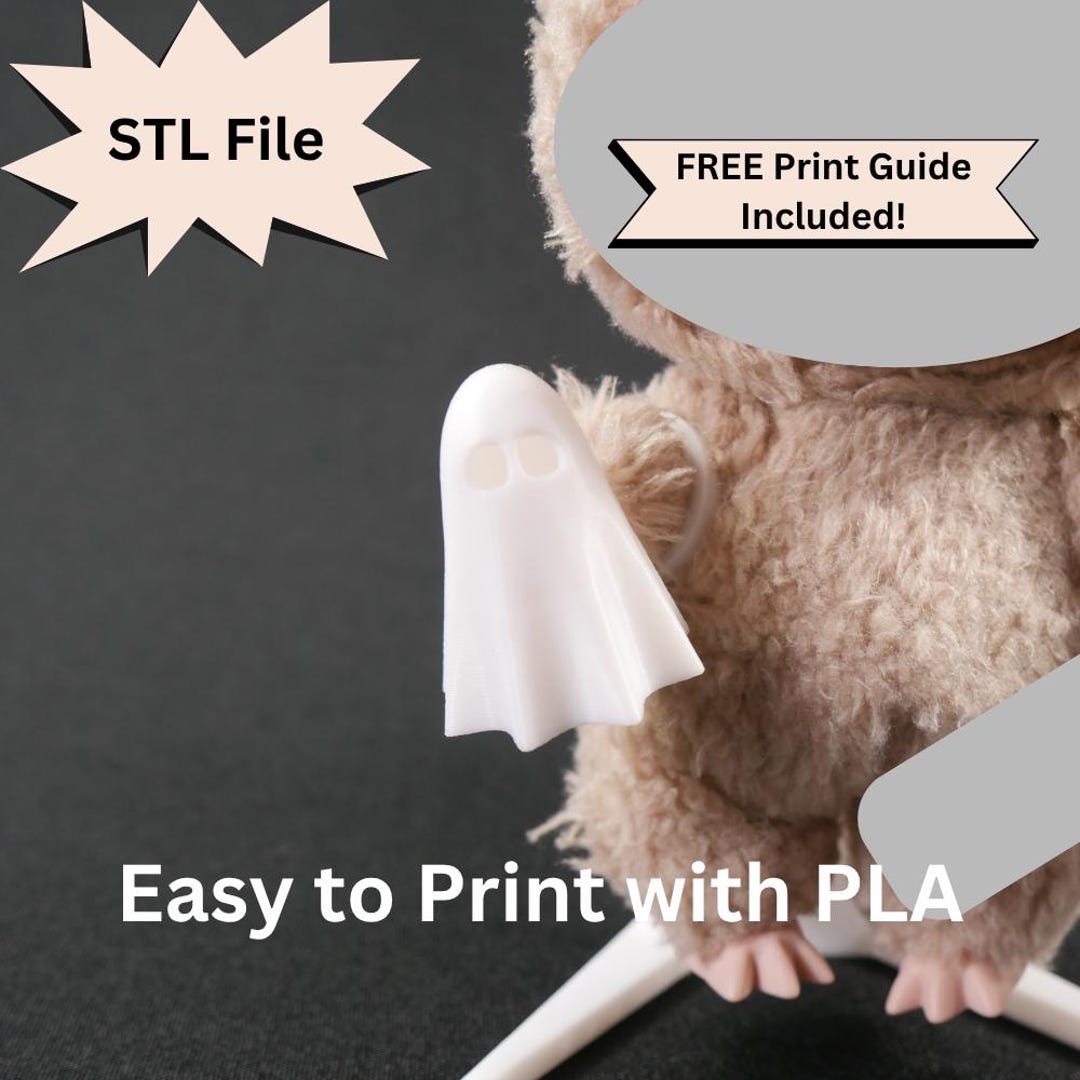 Blind Box Doll Ghost Handheld STL File for 3D Printing, Spooky Ghoul ...