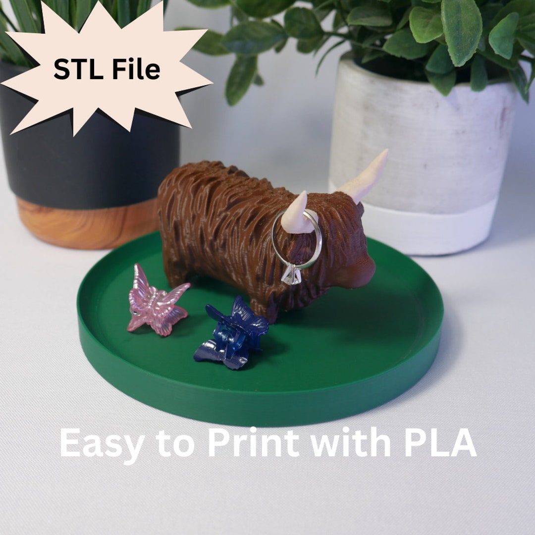 Highland Cow Ring Holder STL File for 3D Printing, Cute Jewelry Display ...