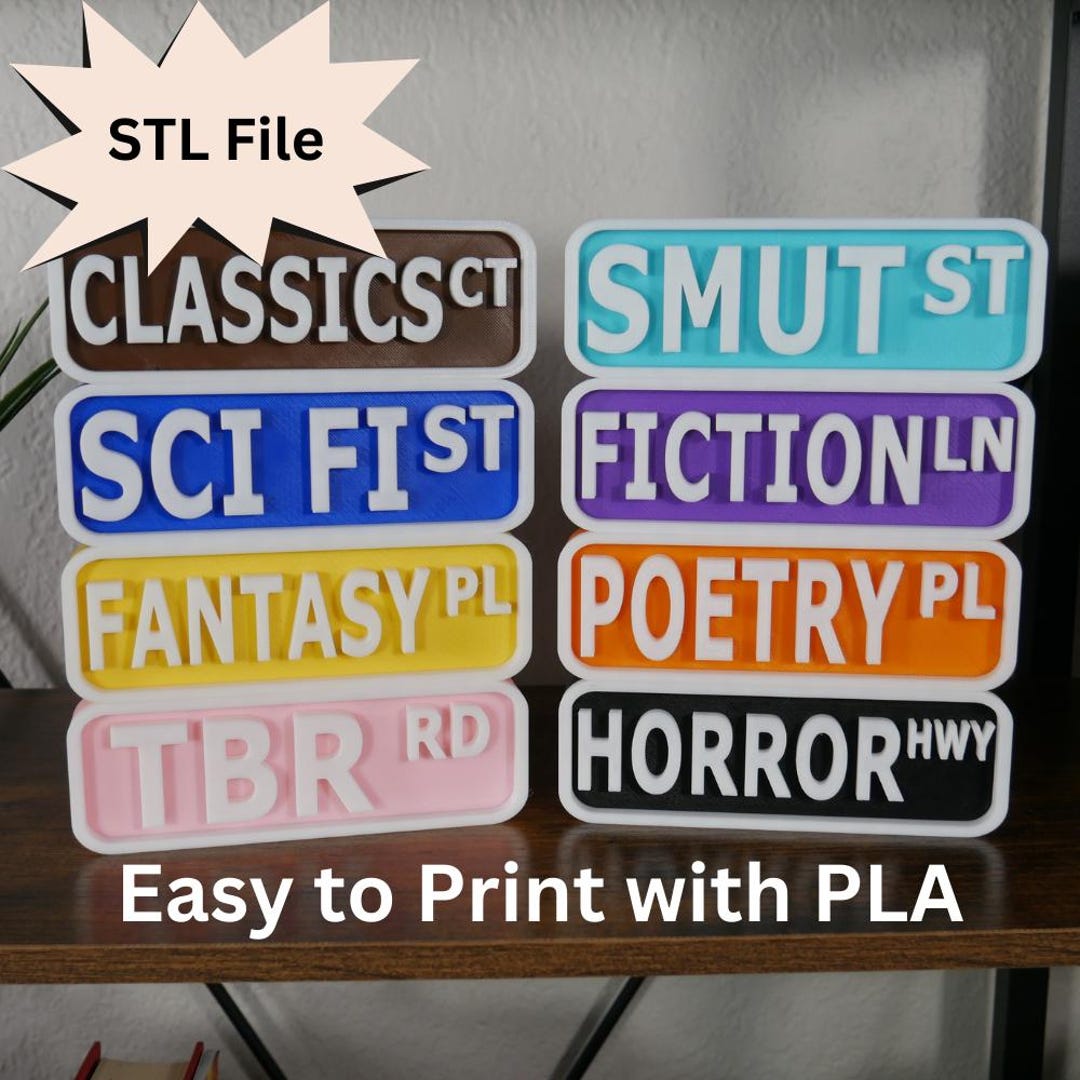 Bookish Book Genre Signs, Bookshelf Decor, Library Sign, Book Lover ...