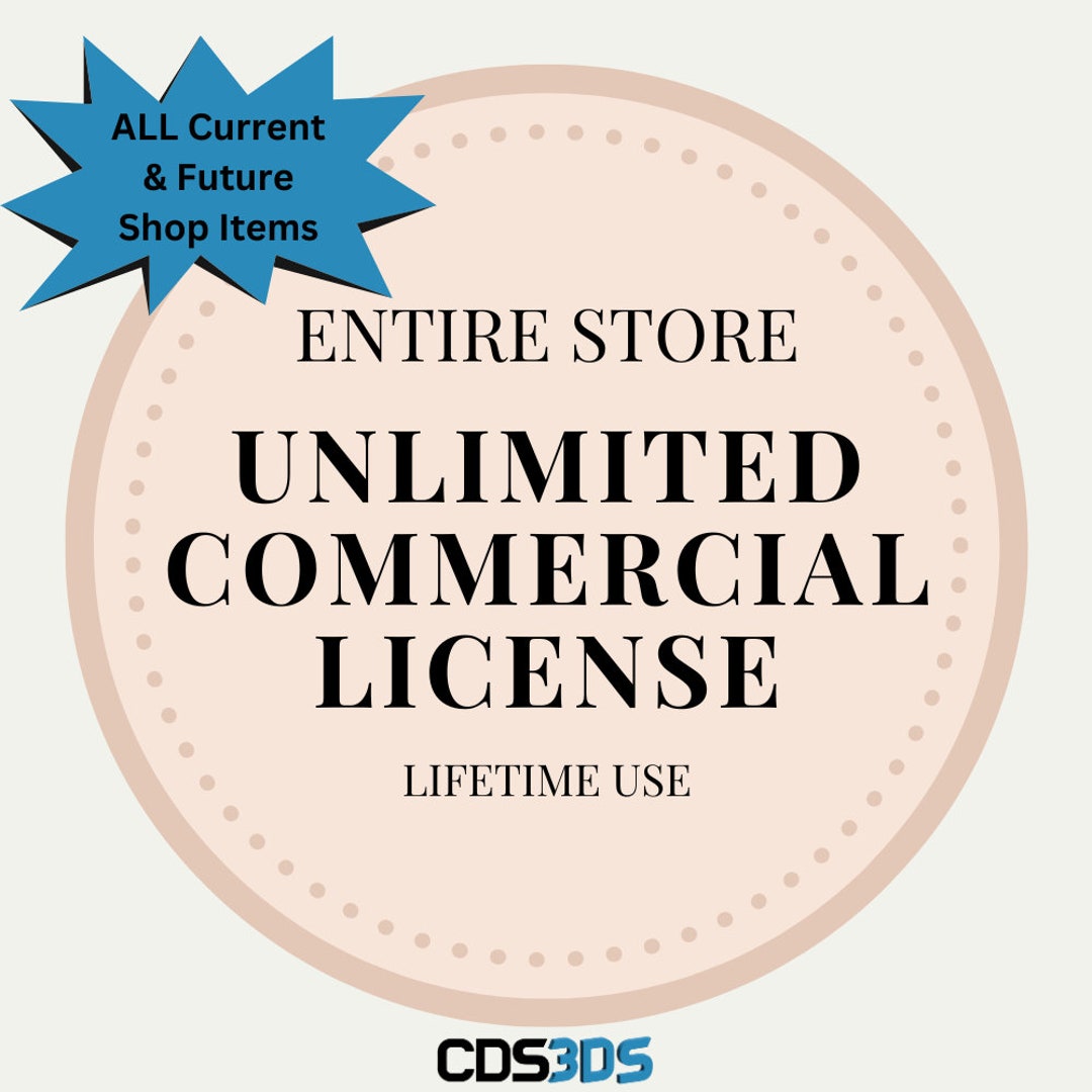 Entire Shop Unlimited Lifetime Commercial Use License, Whole Store ...