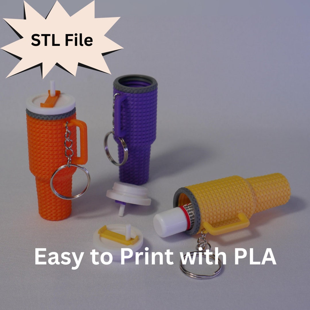 Mini Crochet Stanley Inspired Tumbler Chapstick Holder Keychain STL ...