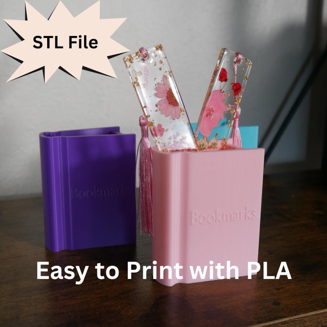 Book Shaped Bookmark Holder STL File for 3D Printing, Bookish Booktok Accessory, Bookshelf ...