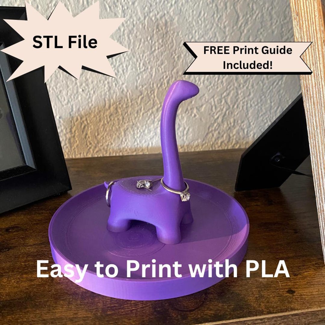 Dinosaur Ring Holder STL File for 3D Printing, Unique Jewelry Display ...