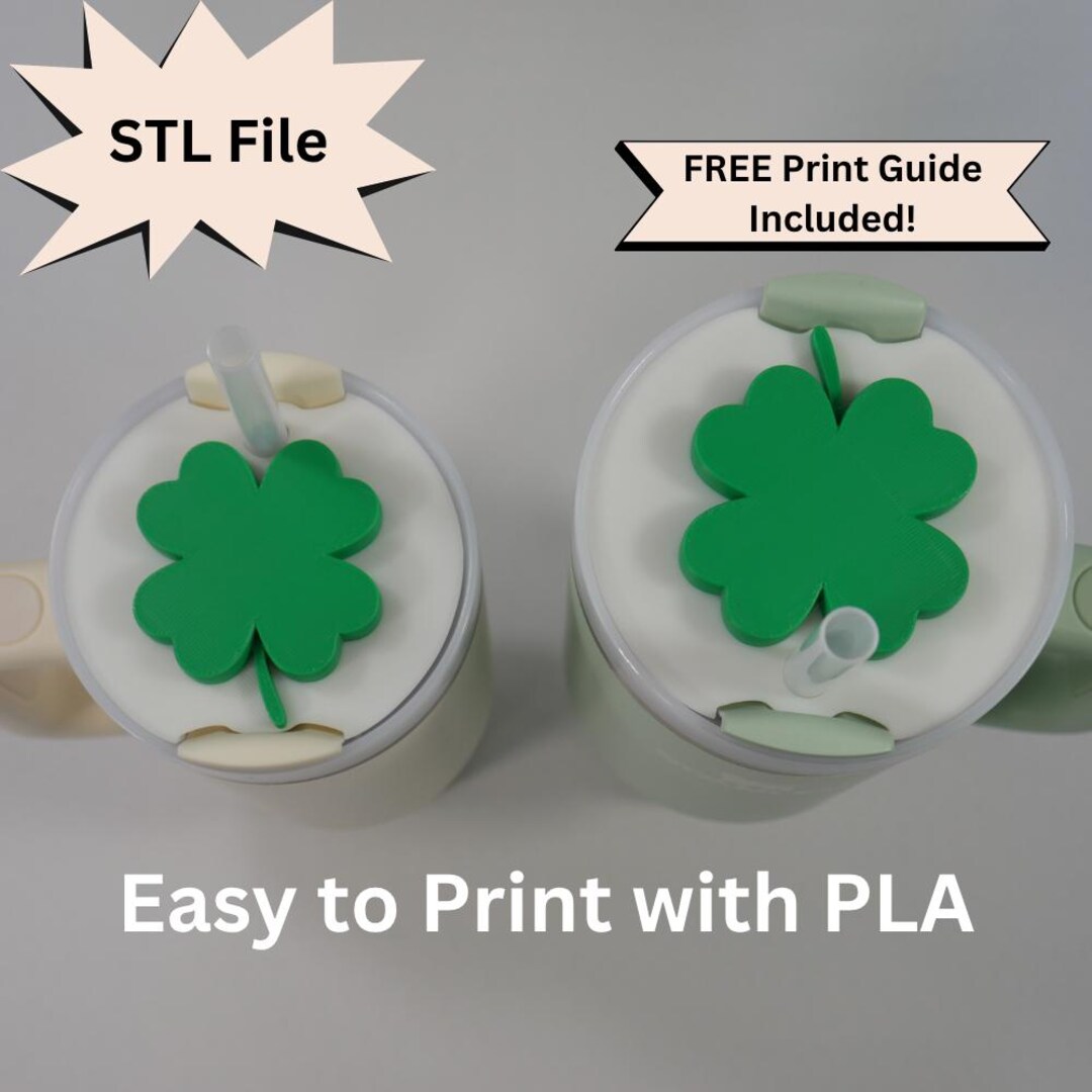 Shamrock Stanley Cup Topper, Lid Plate STL File for 3D Printing, 40oz ...