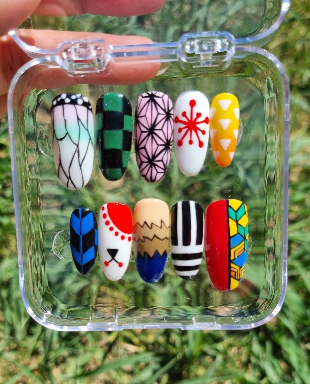 Press on Nails Demon Slayer, Anime, Manga,nezuko, Tanjiro, Inosuke ...