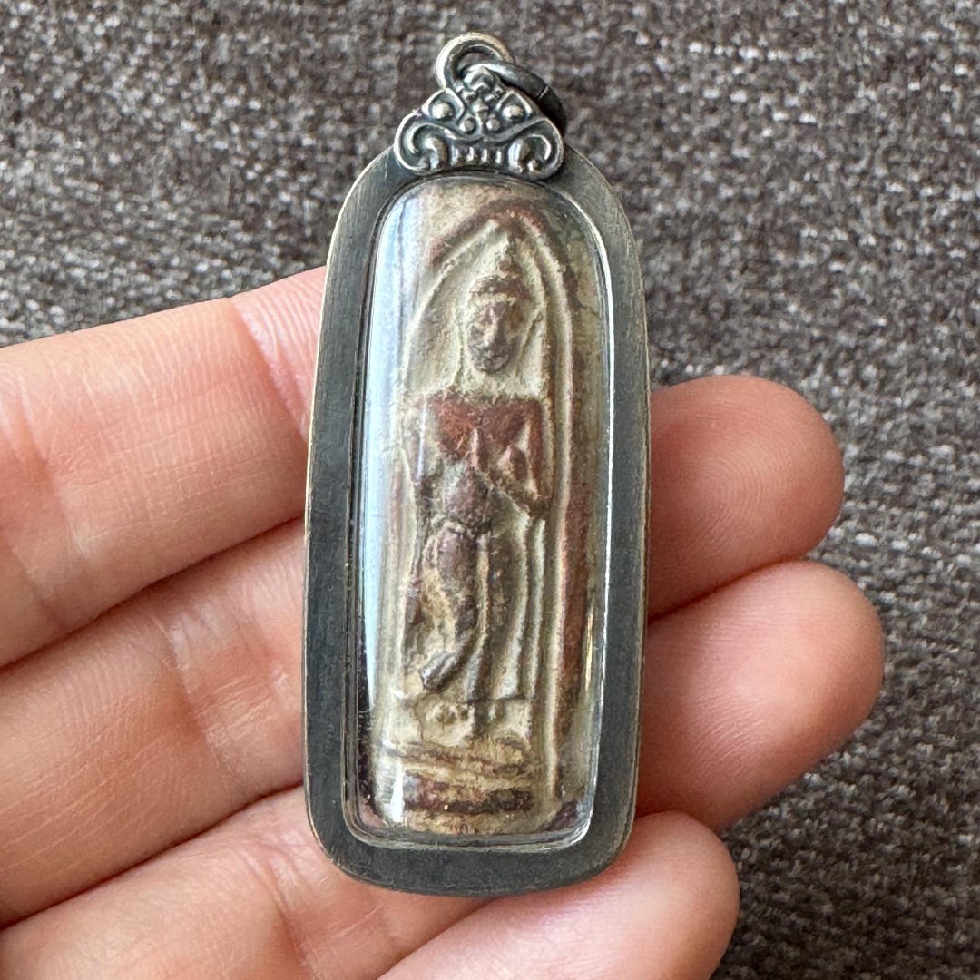 Thai Buddha Pang Lila Bring Protection, Safe Journey, Wealth, Happy Life Thai Taliaman Amulet ...