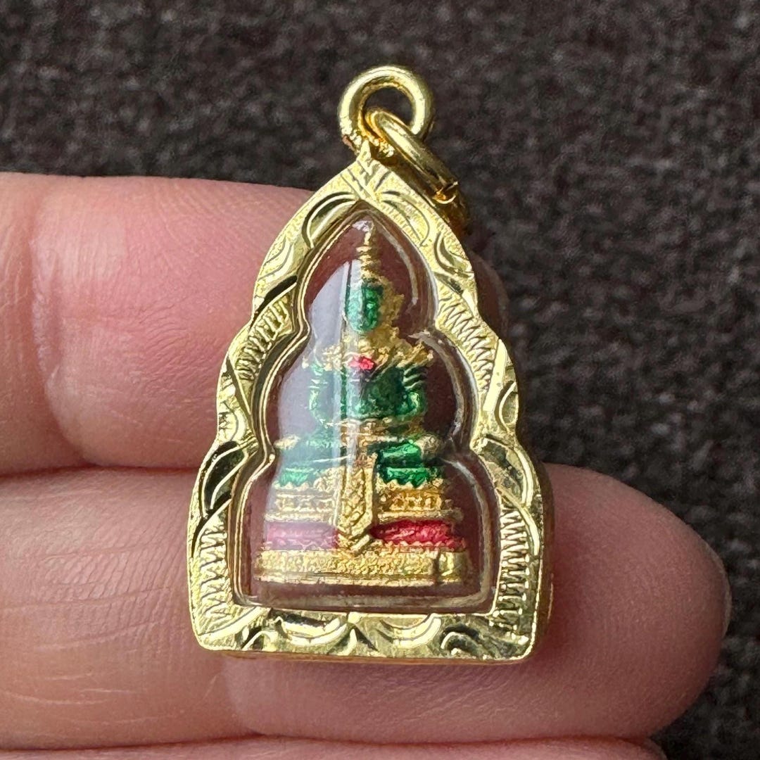 Small Pendant Emerald Buddha Thai Amulet Talisman Bring Protection ...