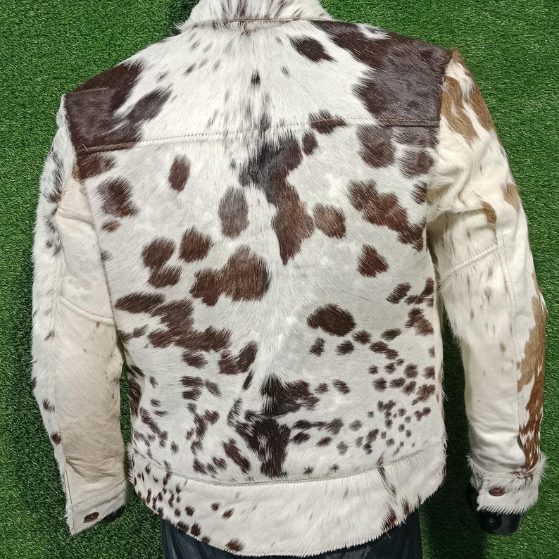 Real Cowhide Leather Jacket: Stylish Western Hair-on Hide - Etsy