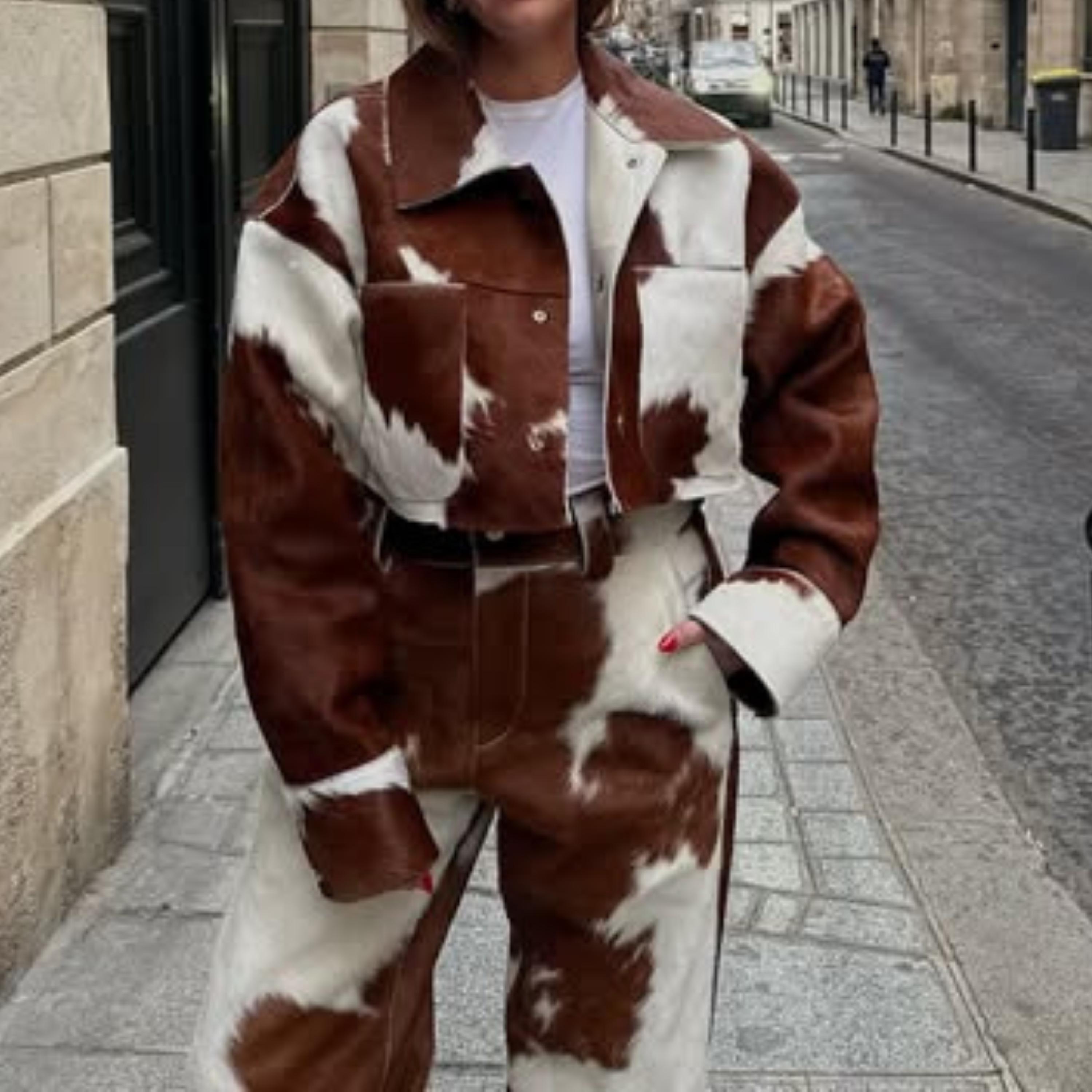 Woman Cow Hide Jacket Personalized for Women, Designer Cowhide Hair-on ...