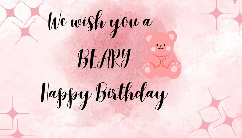 Beary Happy Birthday Card - Etsy