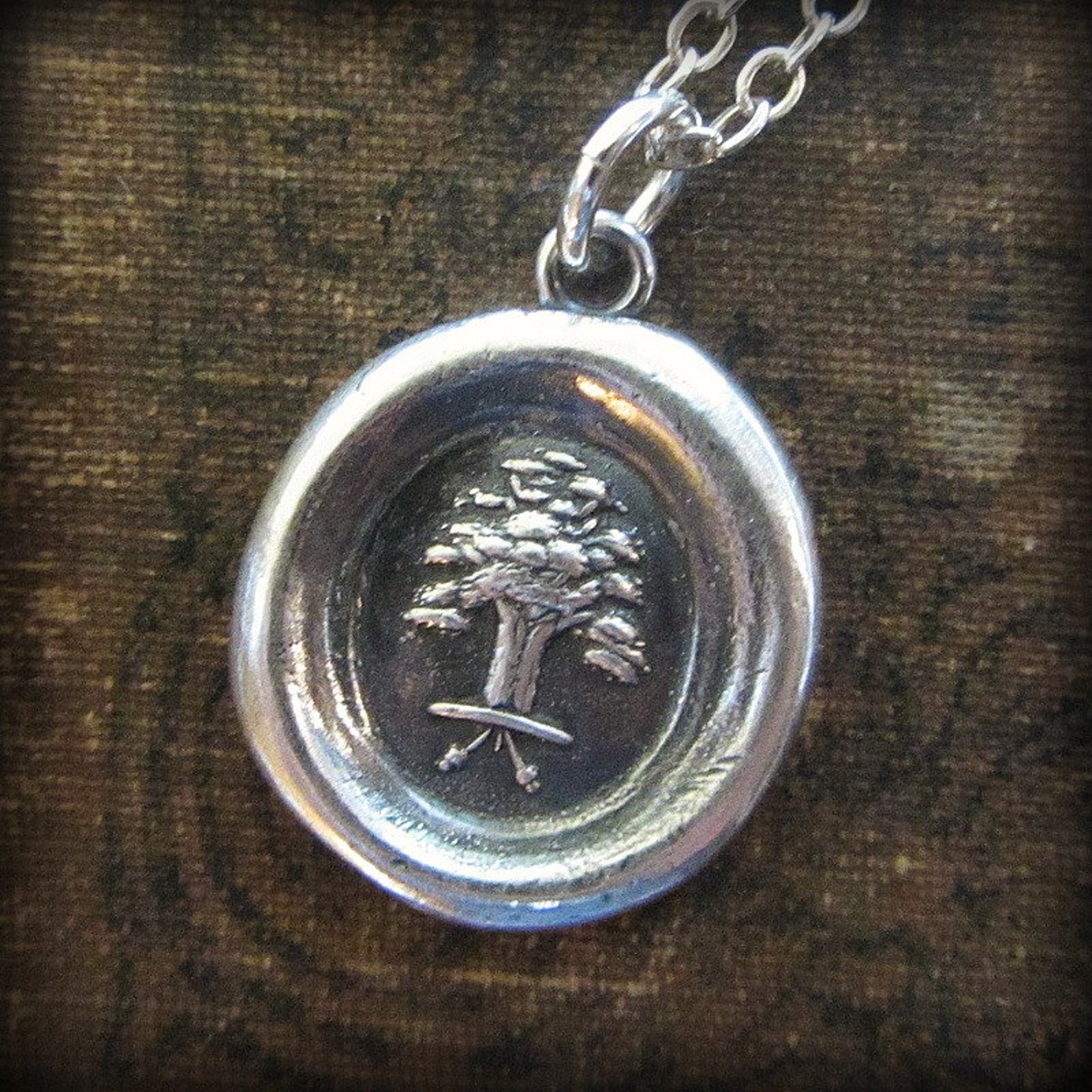 Oak and Acorn Wax Seal Pendant Necklace - Every Oak Must Be an Acorn ...