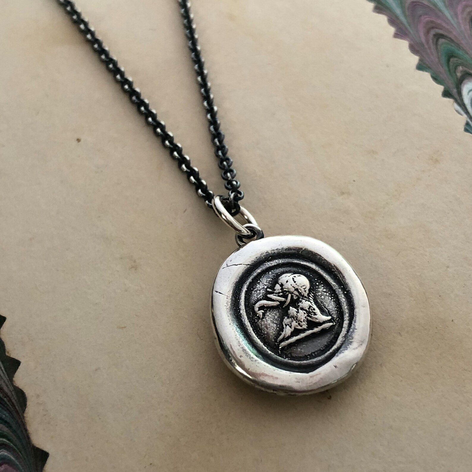Elephant Wax Seal Necklace Strength Wit and Ambition Good - Etsy