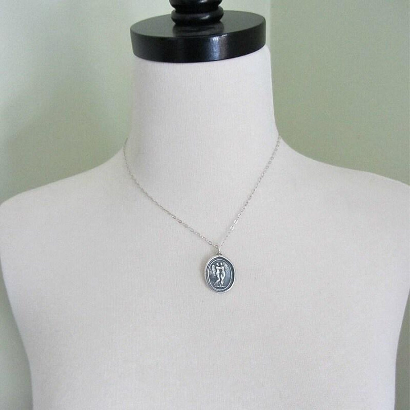 Cupid and Psyche Wax Seal Pendant Necklace - Soul Mates - Love Can ...