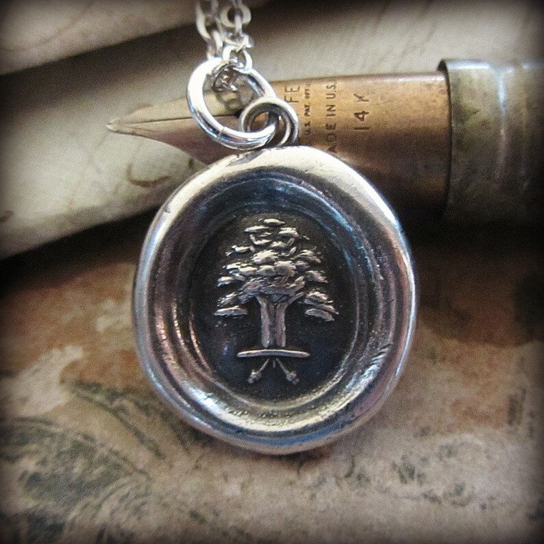 Oak and Acorn Wax Seal Pendant Necklace - Every Oak Must Be an Acorn ...