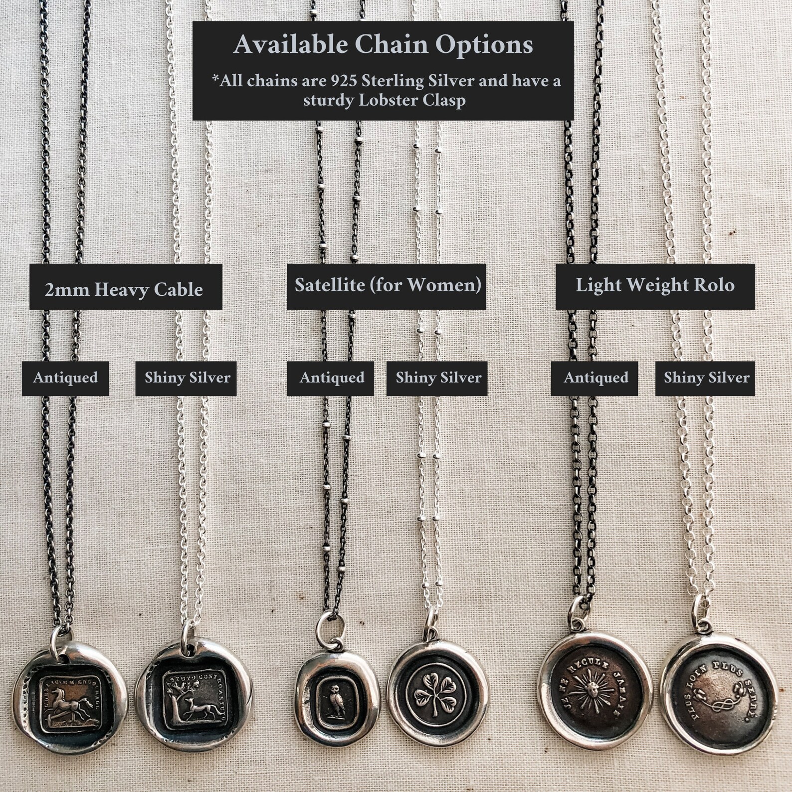 Cupid and Psyche Wax Seal Pendant Necklace Soul Mates Love Can Overcome ...