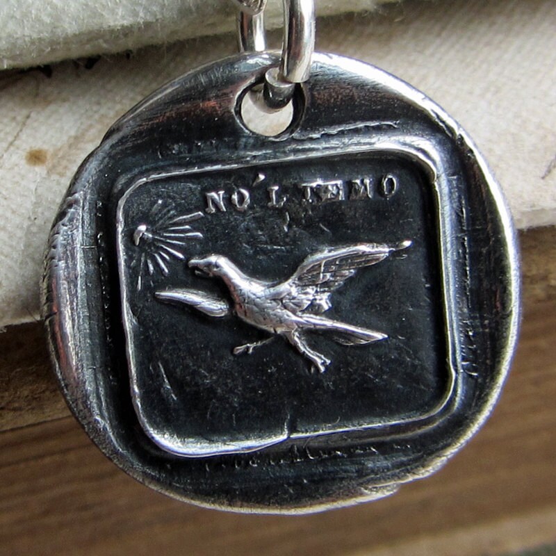 Be Fearless Sterling Silver Eagle Wax Seal Necklace Eagle | Etsy