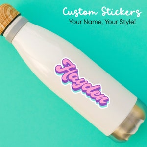 Vintage Font Style Custom Name Sticker, Personalized Decal, Vinyl ...